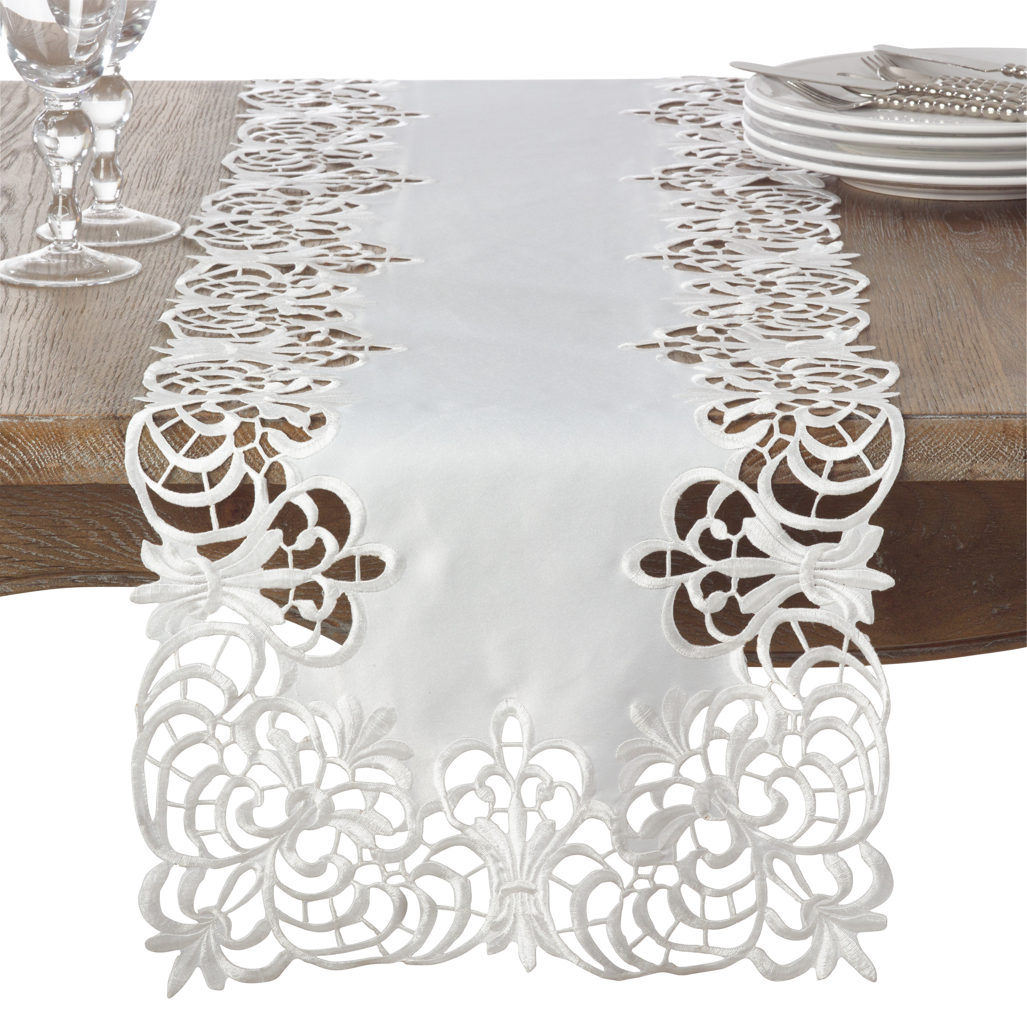 Ophelia & Co. Schafer Cutwork Table Runner & Reviews | Wayfair