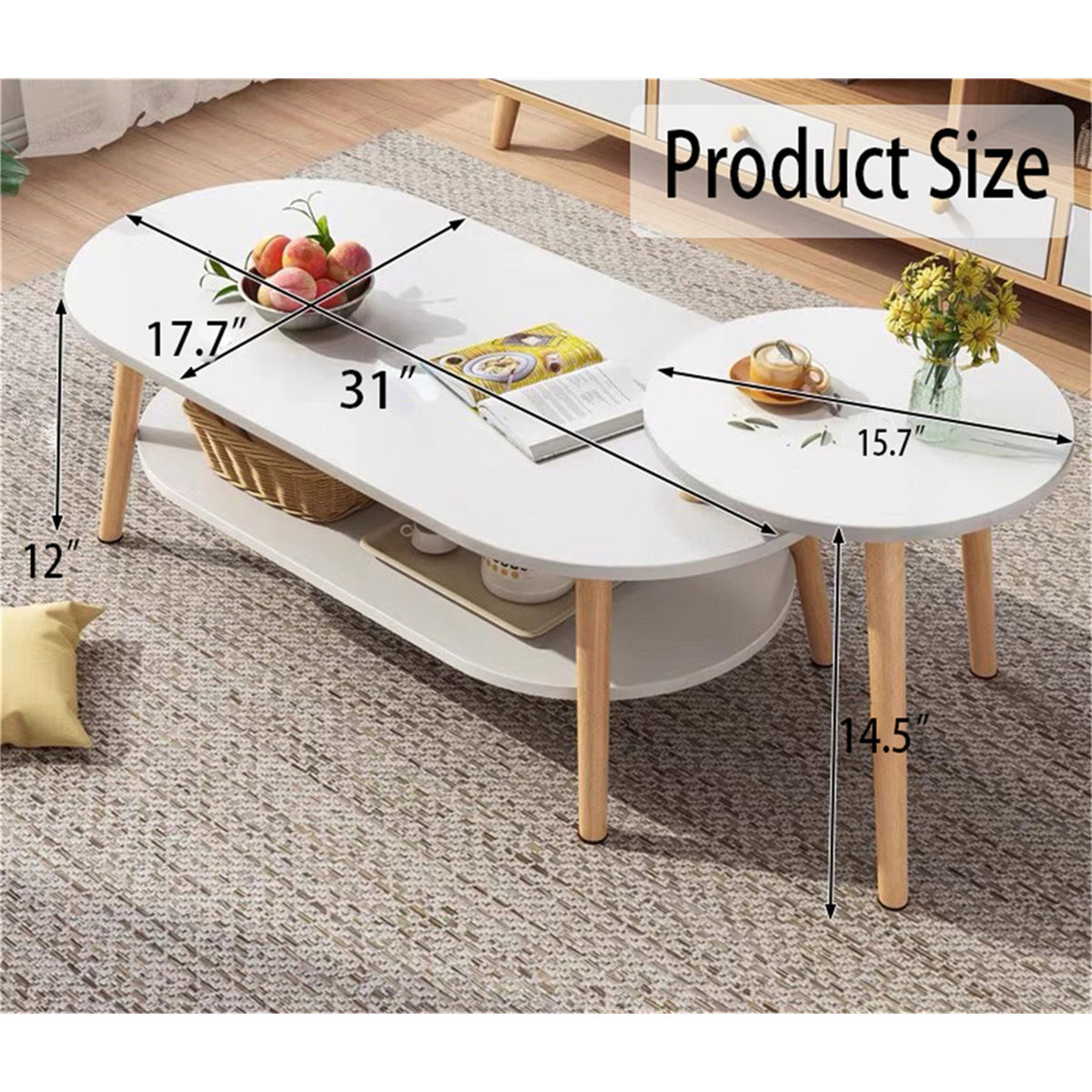 George Oliver Chebo Solid Wood Coffee Table | Wayfair