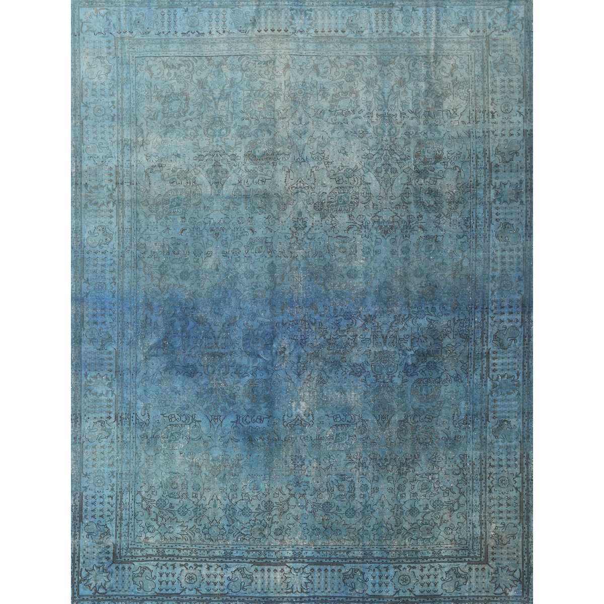East Urban Home Contemporary Sky Blue/Sea Green Area Rug | Wayfair