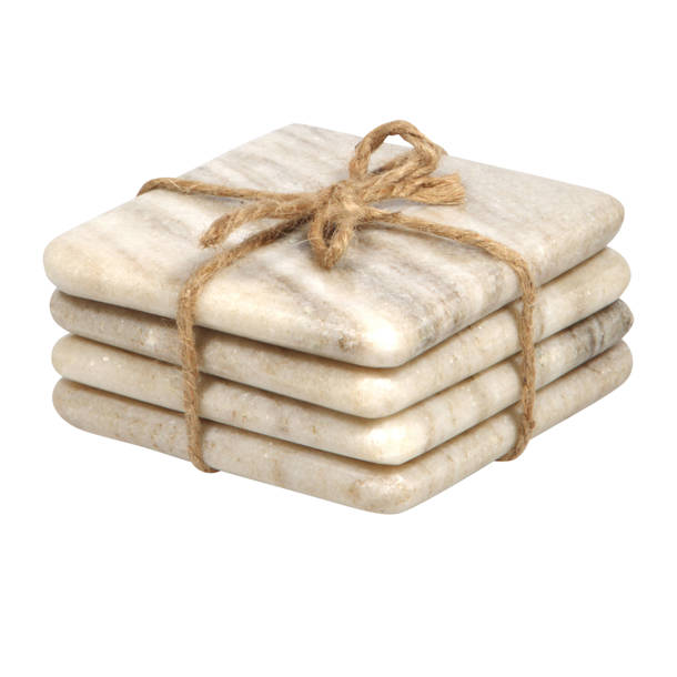 CounterArt Stoneware Square 4 Piece Coaster Set | Wayfair