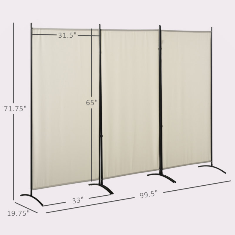 Myhomekeepers HOMCOM 6' 3 Panel Room Divider, Indoor Privacy Screen For ...