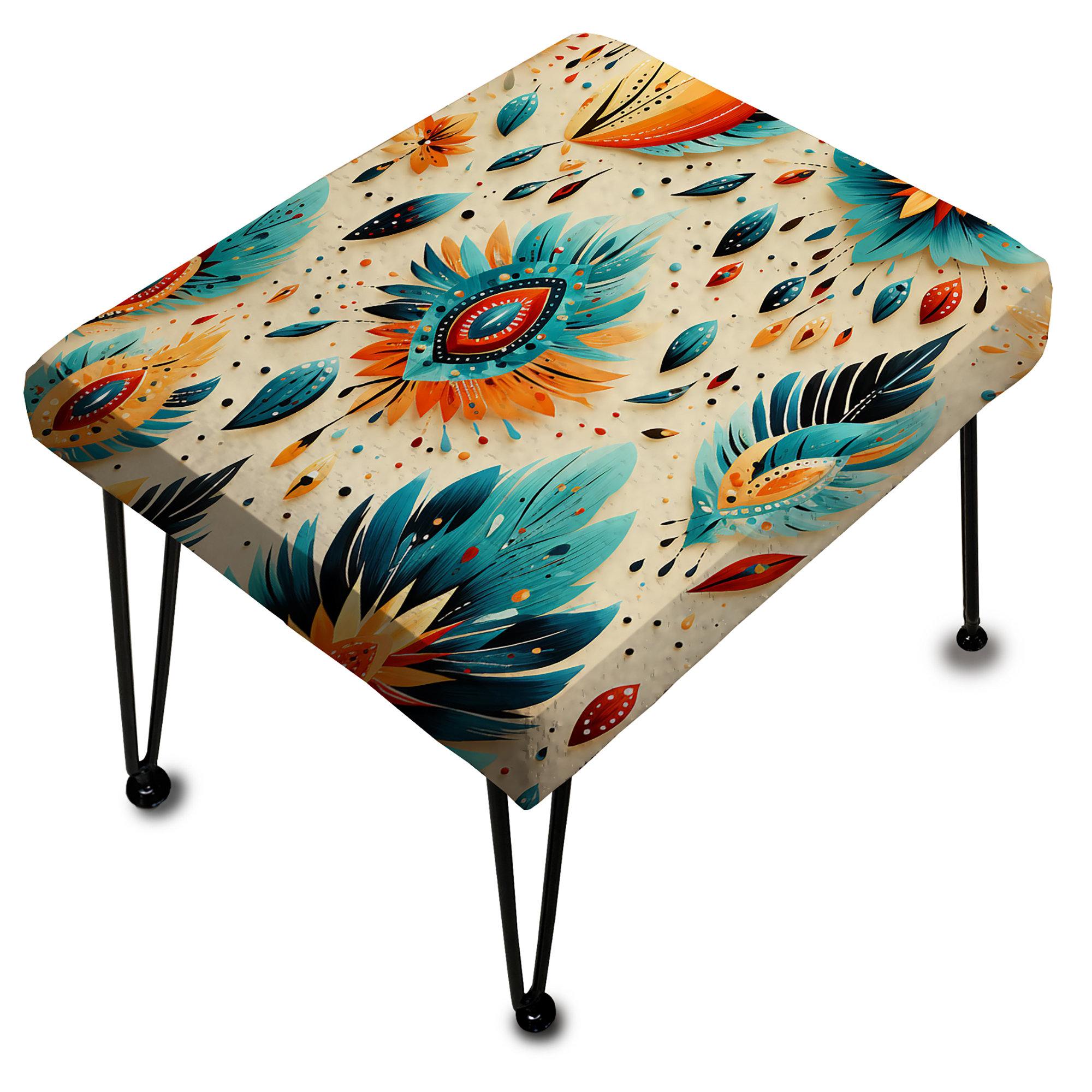 Design Art Artistic Nomad Boho Pattern Earth Tones - Boho Rectangle Ottoman | Wayfair