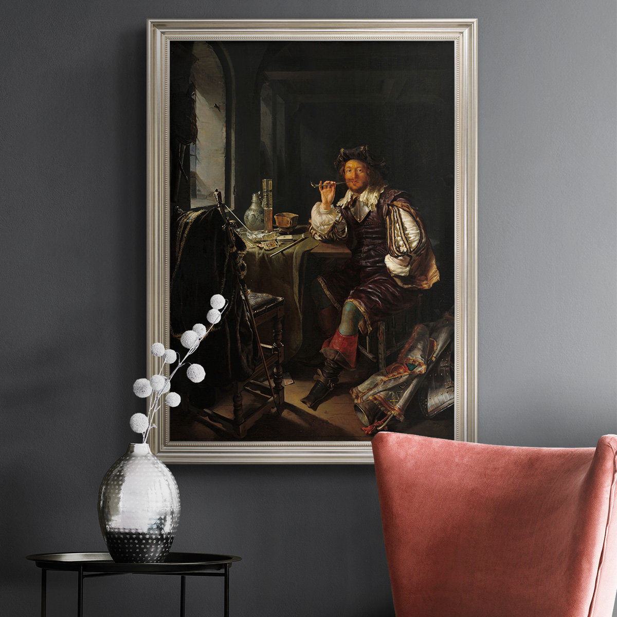 Alcott Hill® A Soldier Smoking A Pipe Premium Framed Canvas- Ready To ...