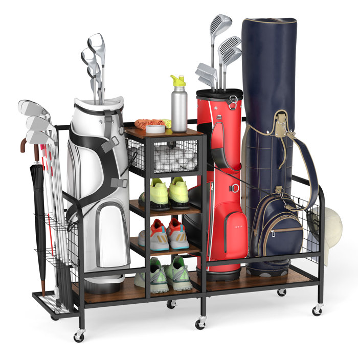 17 Stories Golf Bag Organizer, Golf Storage Organizer For Garage With ...
