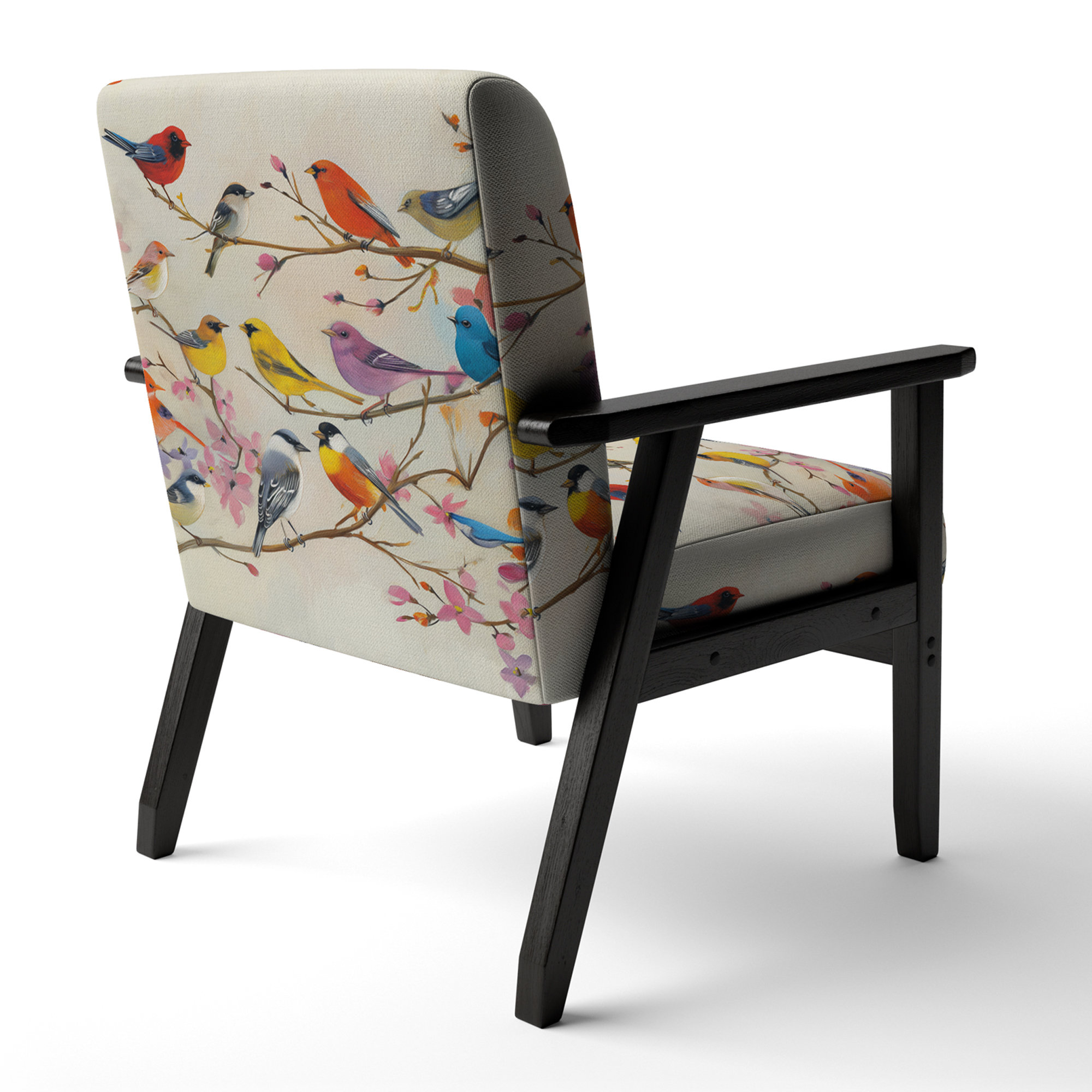 Red Barrel Studio® Multi-Color Bird On Tree - Upholstered Farmhouse ...