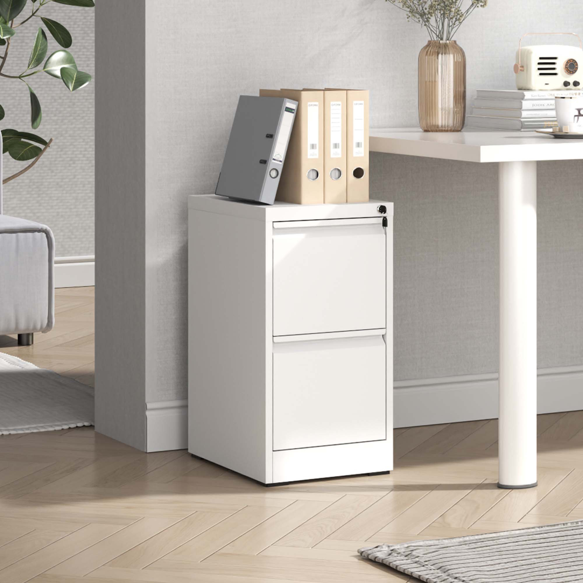 Inbox Zero 18"D 2 Drawer Metal Vertical File Storage Cabinet with Lock ...