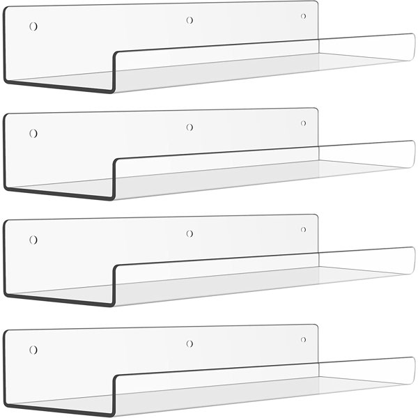 Rebrilliant Layron 4 Piece Plastic / Acrylic Floating Shelf & Reviews ...