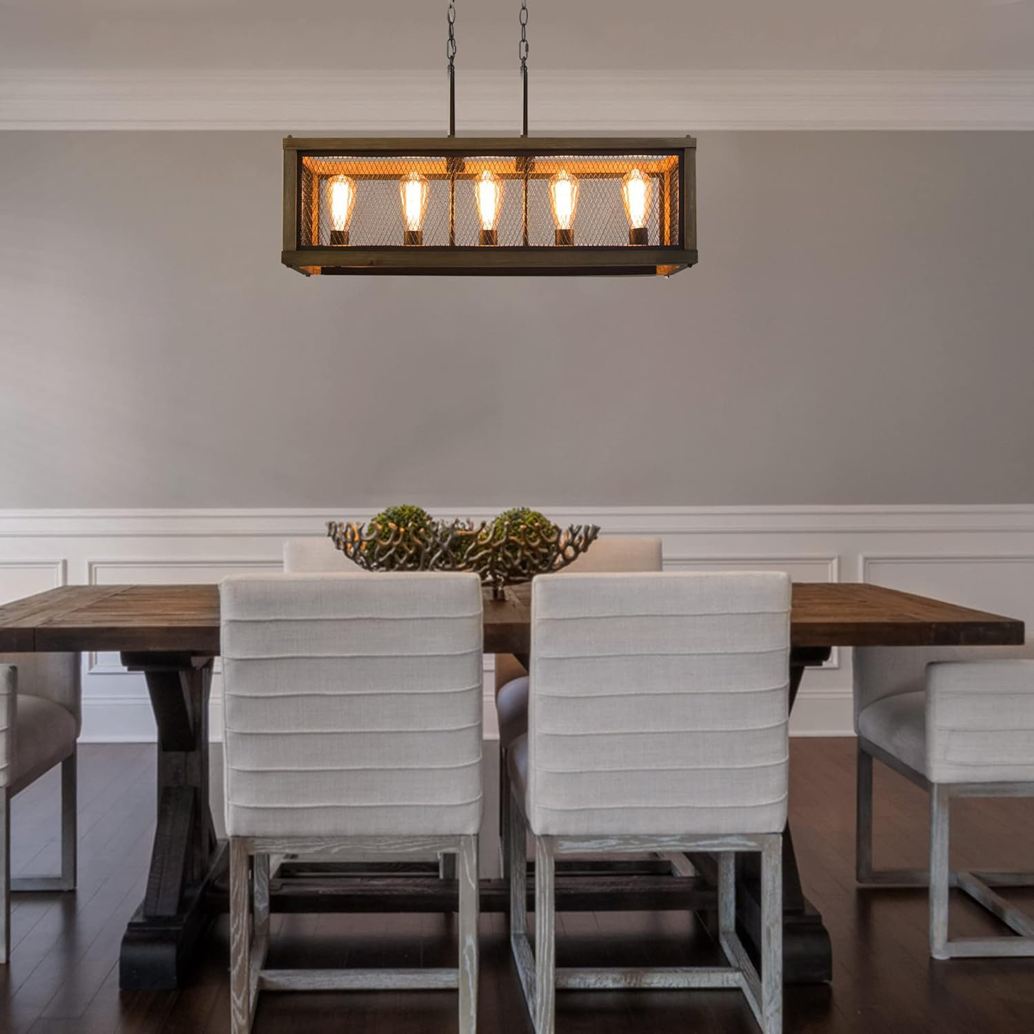 One Allium Way Farmhouse Chandelier For Dining Room And Kitchen Island ...