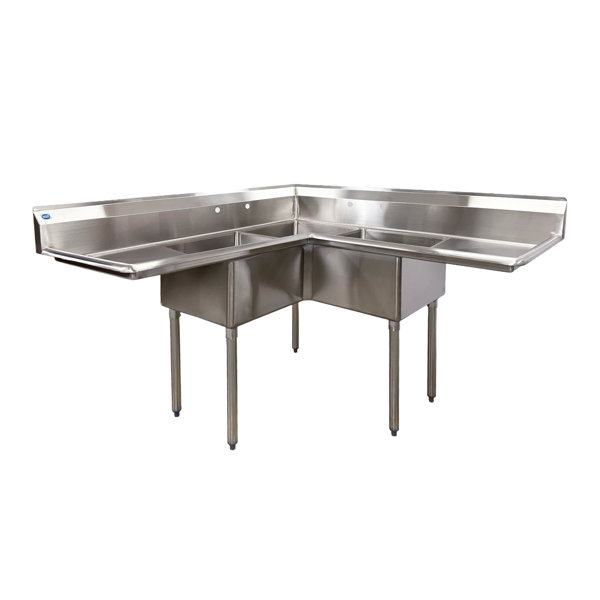 Elite Kitchen Supply 57'' L x 57'' W Freestanding Service Sink | Wayfair
