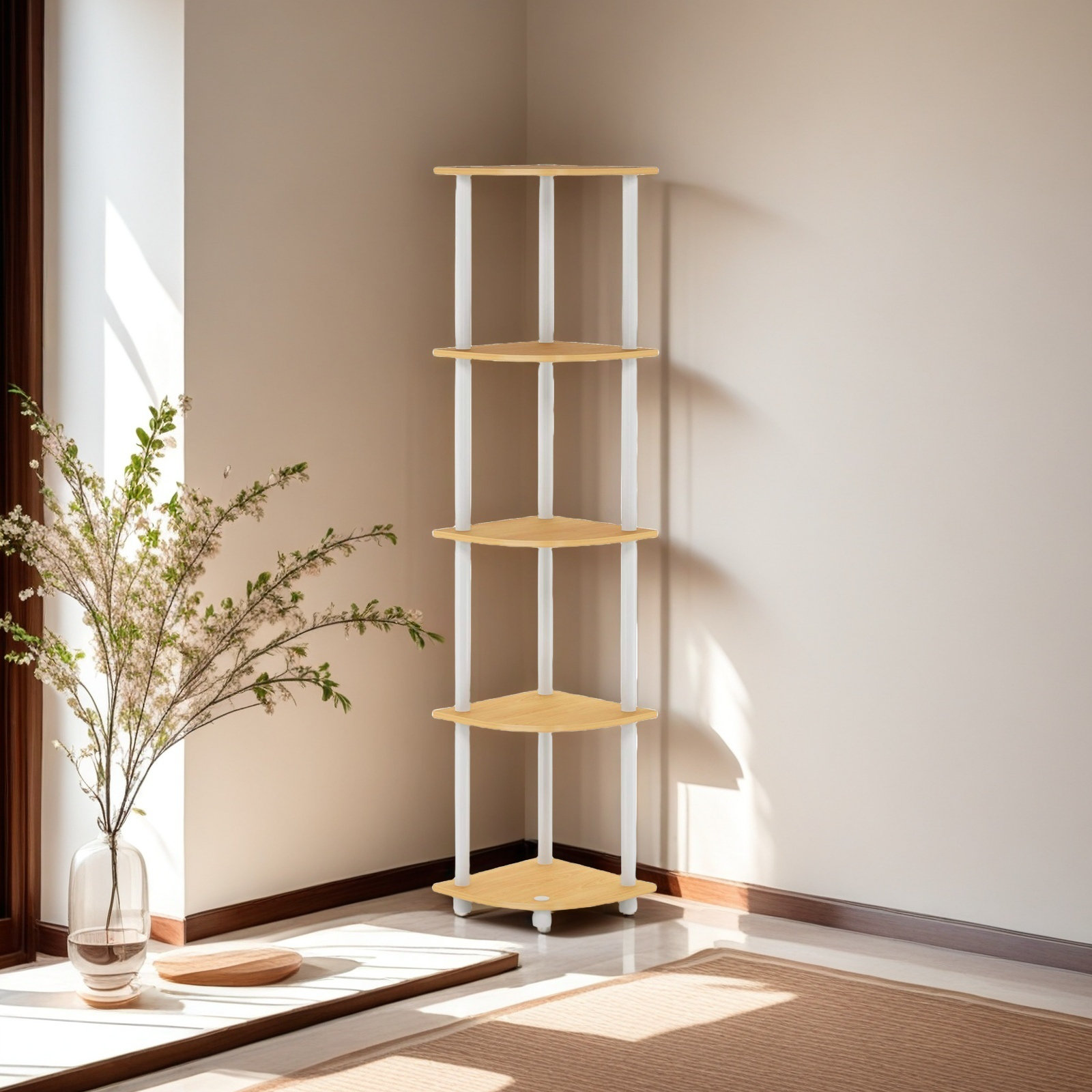 Latitude Run® 5 Tier Corner Display Rack Multipurpose Shelving Unit ...