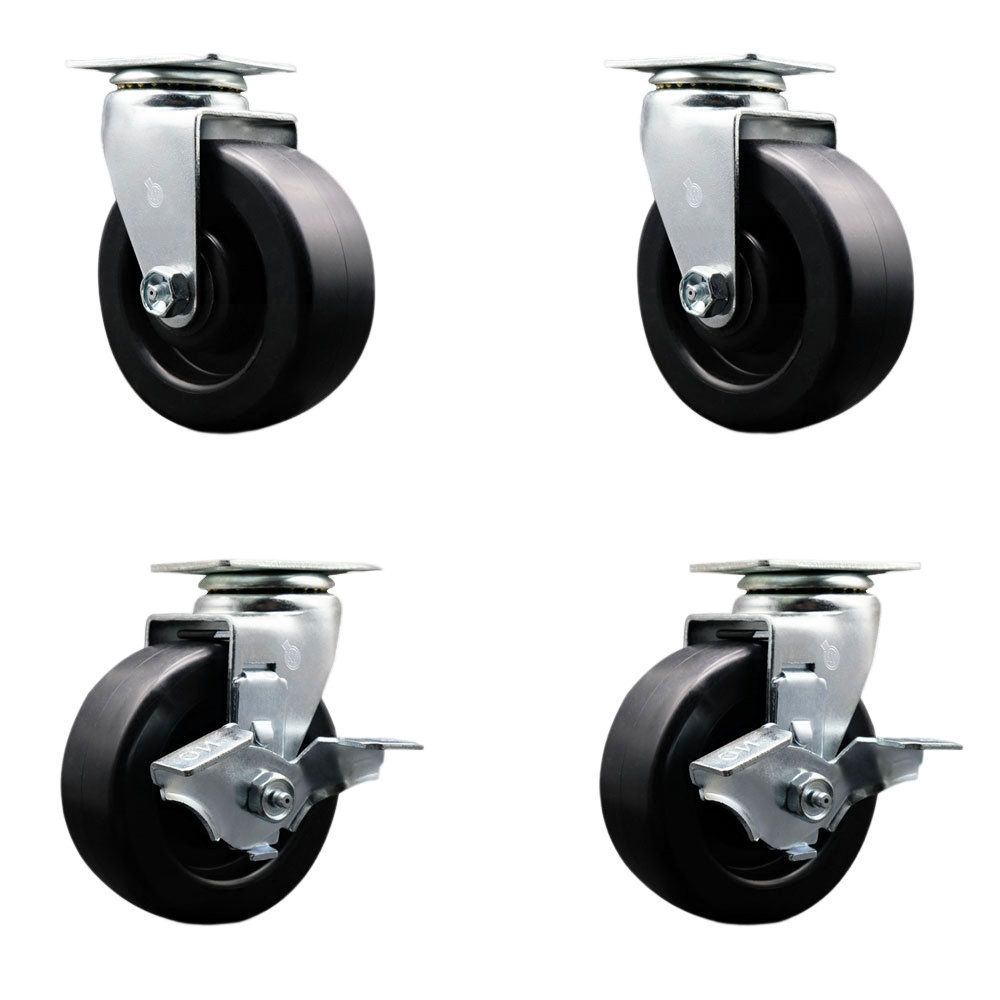 Service Caster Tool Box Caster Wheel Set – 5 Inch Polyolefin Swivel ...