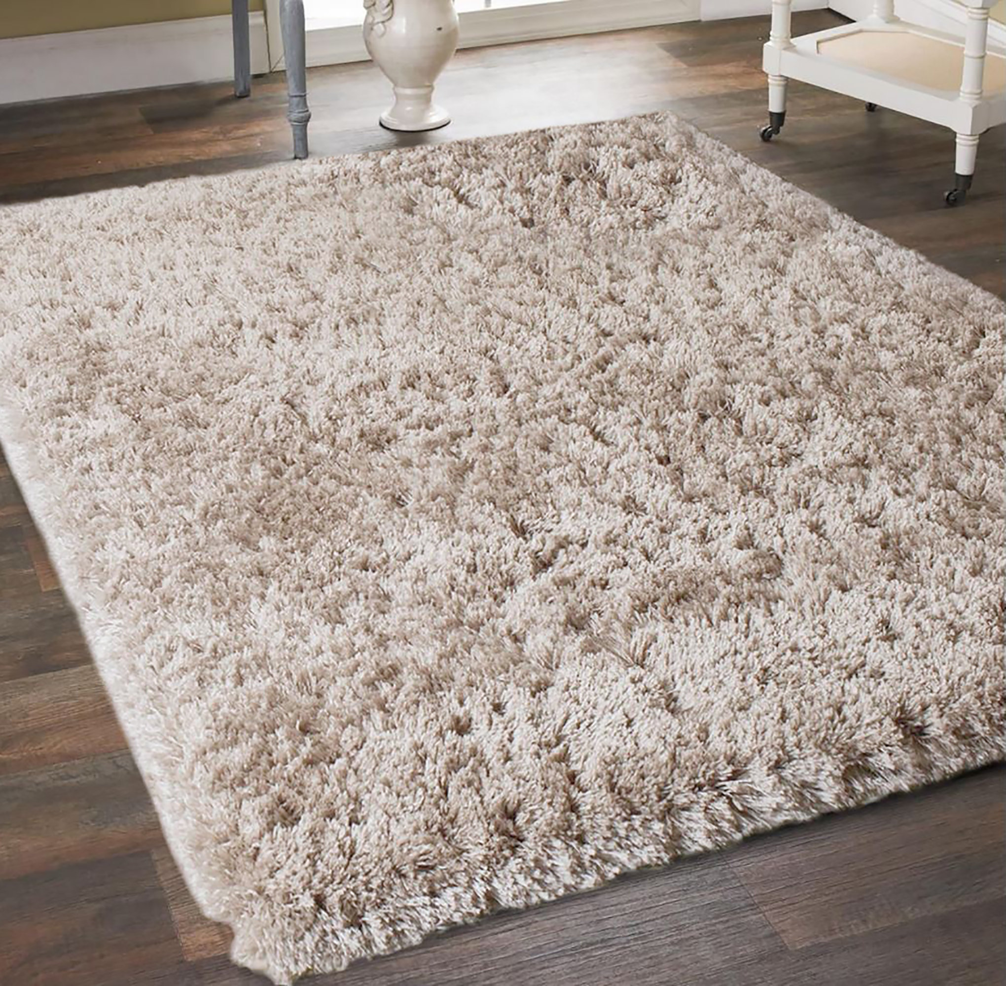 Ivy Bronx Sedgefield Handmade Shag Area Rug in Light Beige & Reviews ...
