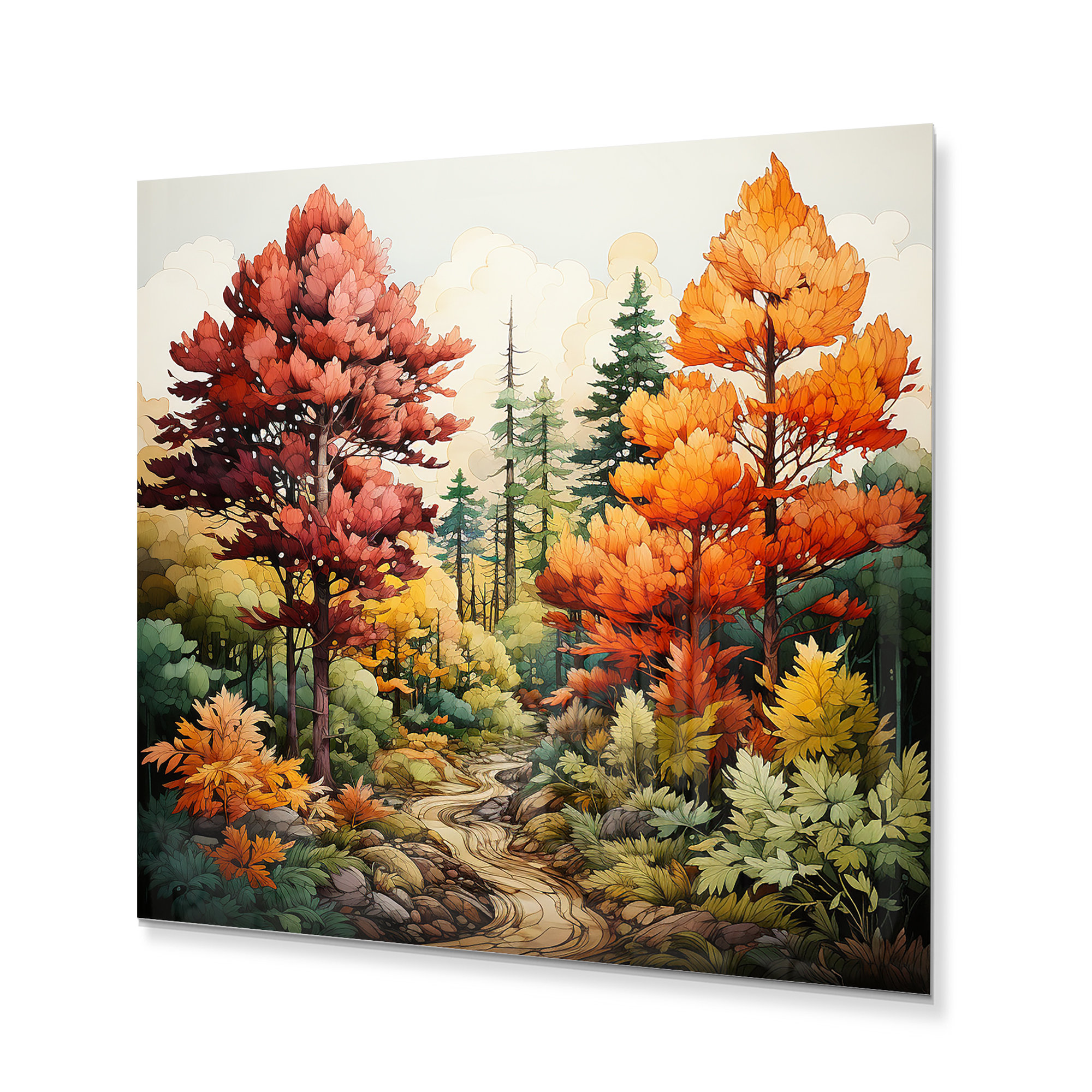 Millwood Pines Pine Tree Autumn Magic II - Landscapes Print on Metal ...