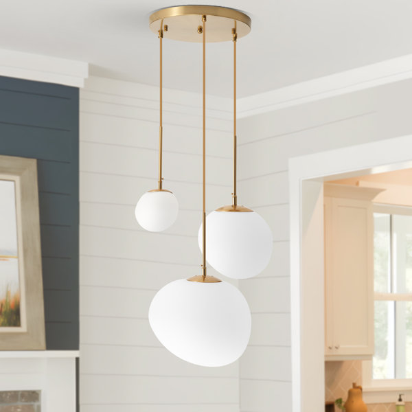 Mercer41 3 - Light Dimmable Globe Chandelier With Irregular White ...
