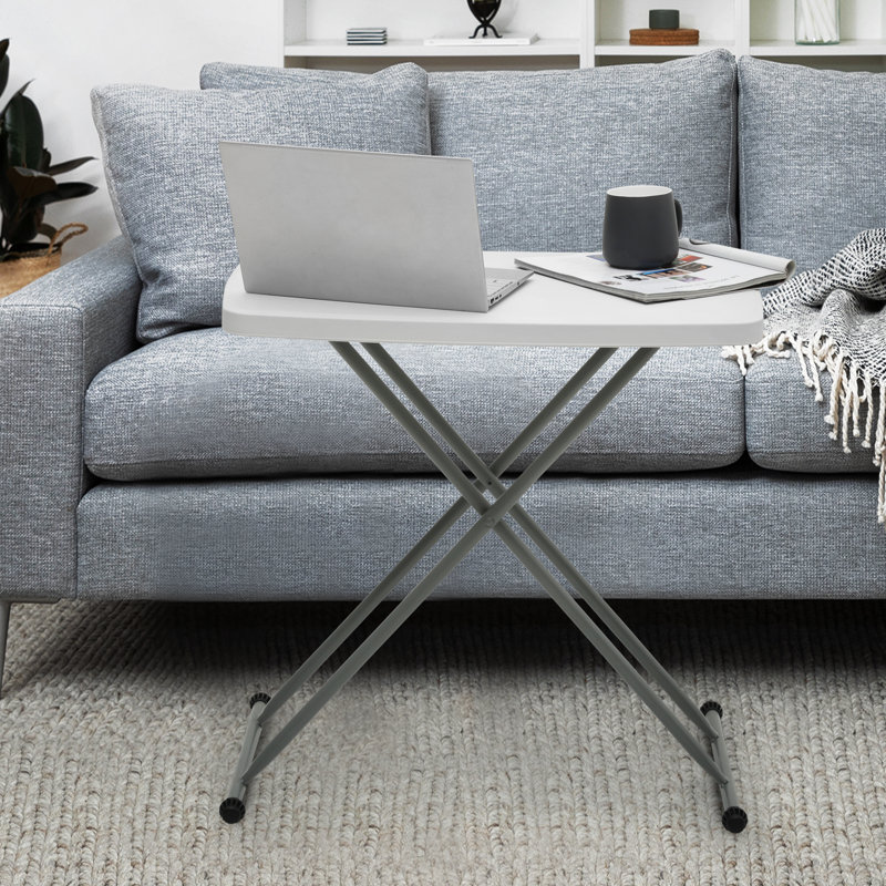 MoNiBloom 26" Folding Table, Adjustable Height TV Tray Table, Portable ...