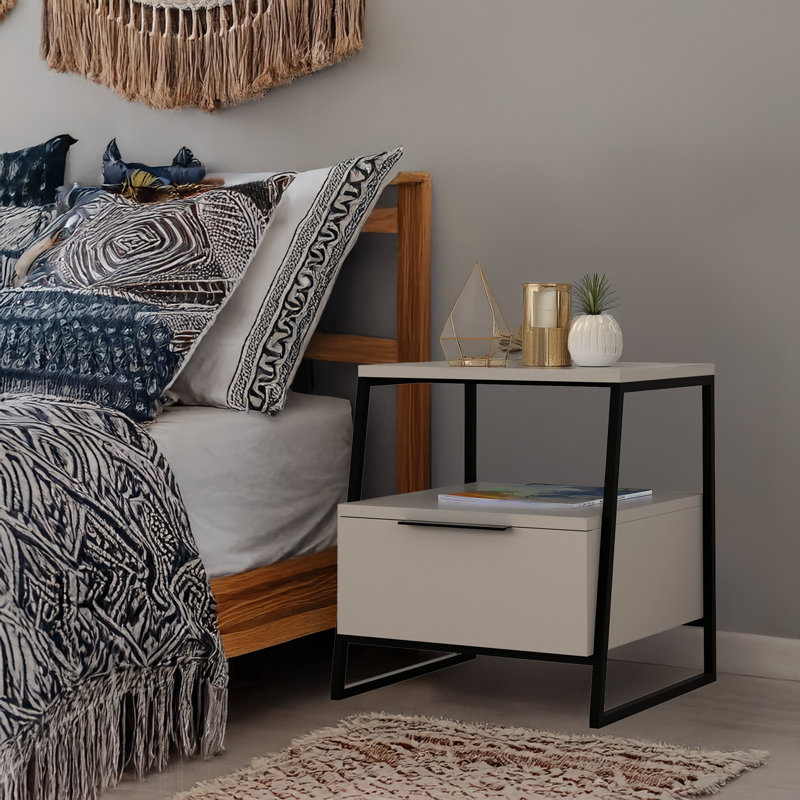 17 Stories Metal Frame Nightstand | Wayfair