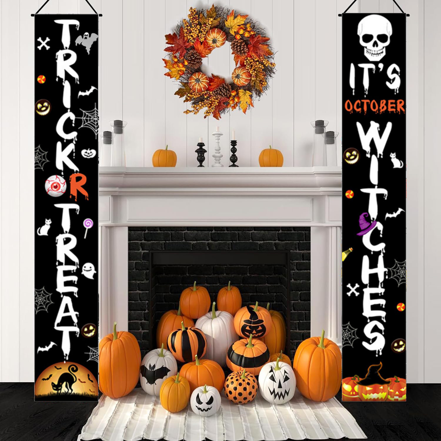 The Holiday Aisle® 2PCS Halloween Porch Banner 71 X 12 Inch Halloween ...