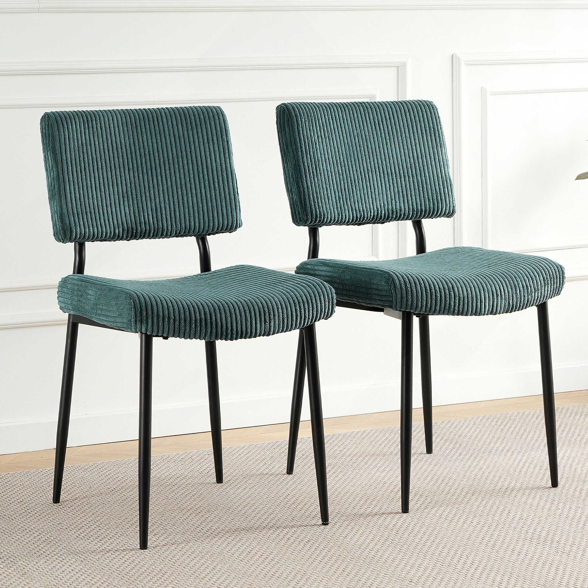 Mercer41 Modern Turquoise simple dining chair Fabric Upholstered Chairs ...