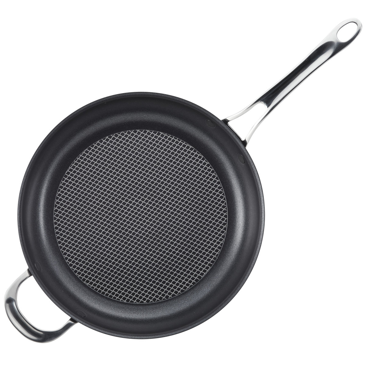 Anolon X Hybrid Cookware Nonstick Frying Pan with Helper Handle, 12 ...