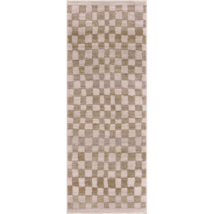 Union Rustic Jasha Checkered Beige/Brown Area Rug & Reviews | Wayfair
