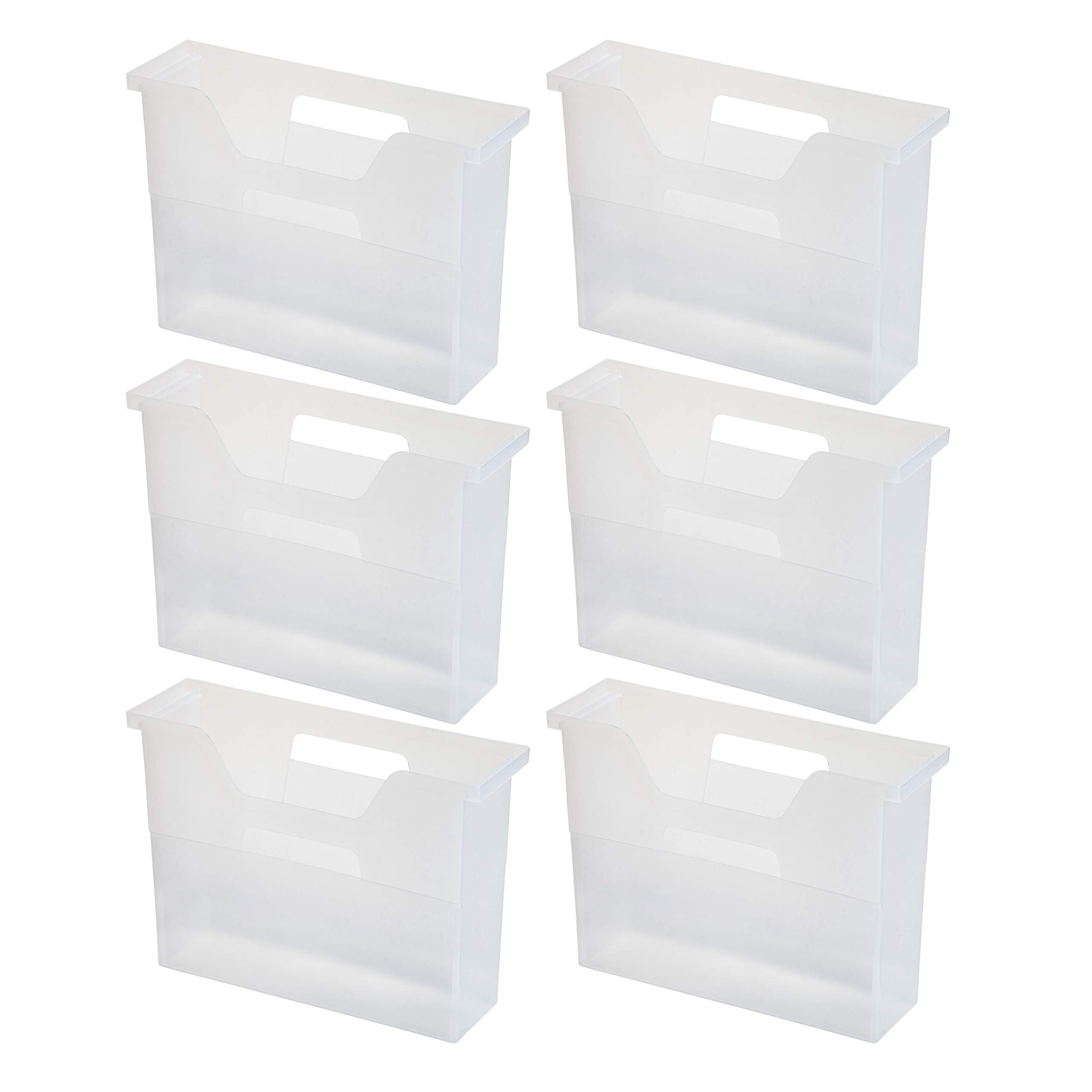 RILVIX Medium Portable Desktop File Box, 6-Pack, with Side Handles ...