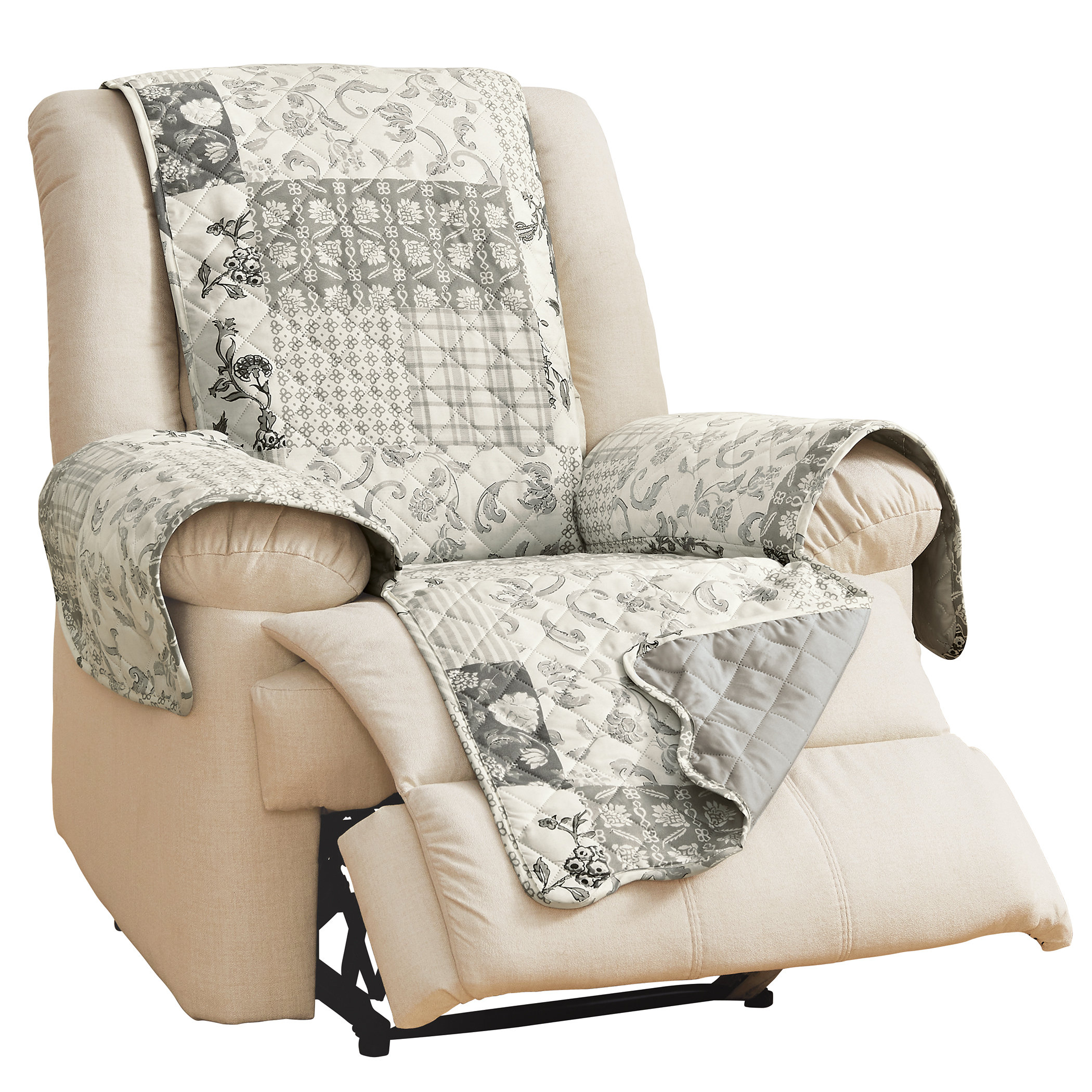 August Grove Garden Floral Patchwork Scalloped Edge Furniture Protector ...