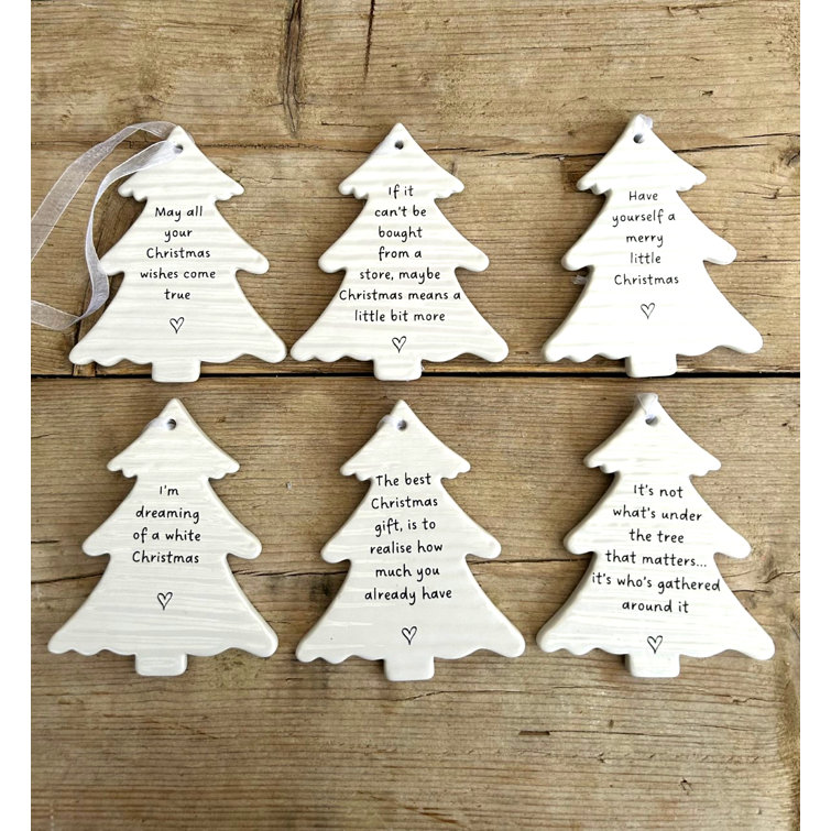 The Seasonal Aisle 6 Assorted Ceramic Tree Plaques Holiday Shaped ...