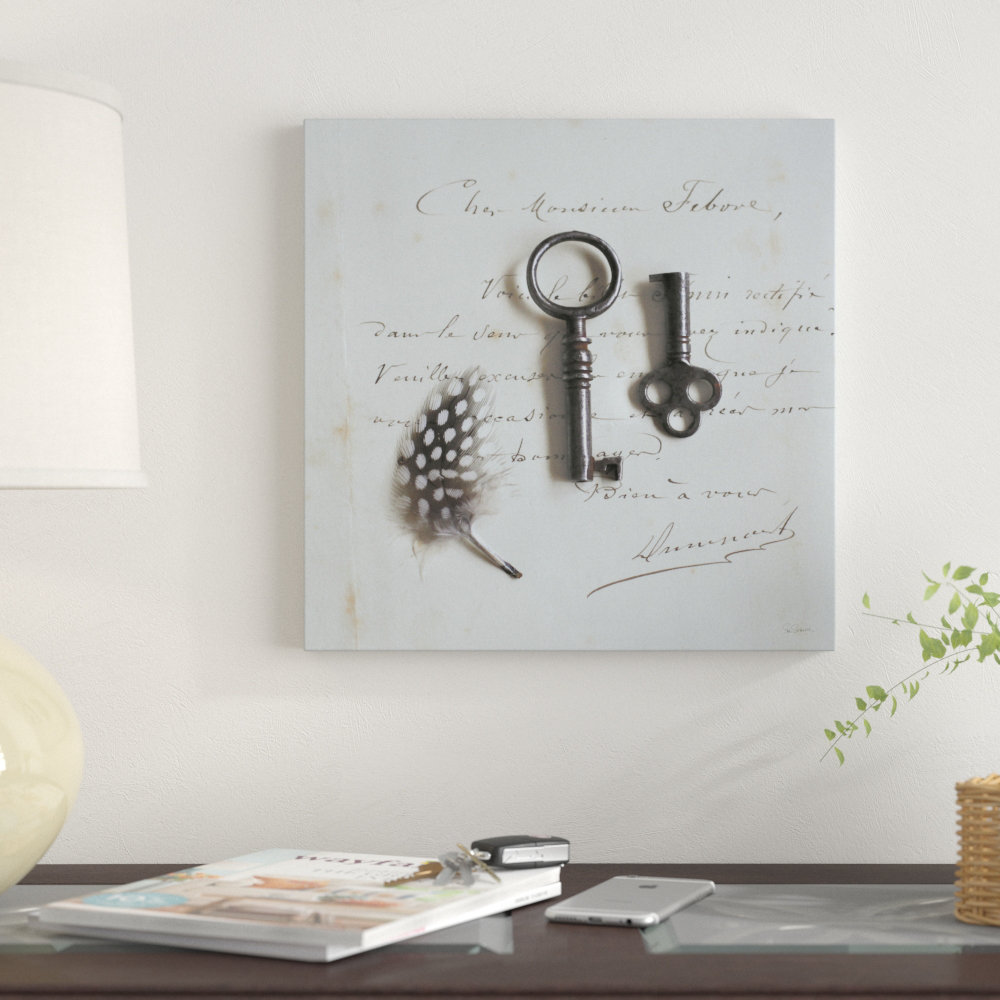 Ebern Designs 'Plume Letters III' Graphic Art Print on Wrapped Canvas ...