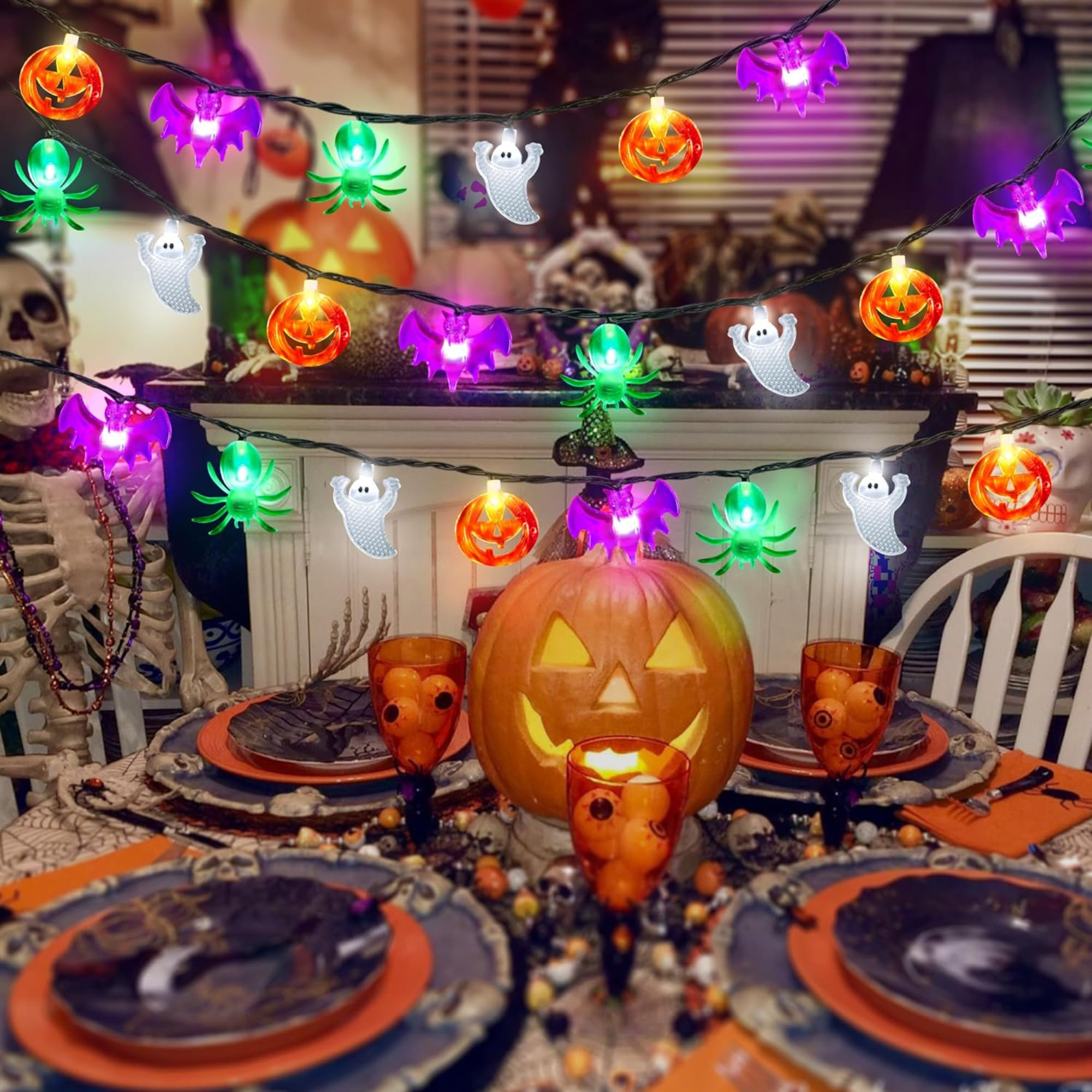 Pumpkin Lights Decorative Pumpkin String Lights Led Battery Powered ...