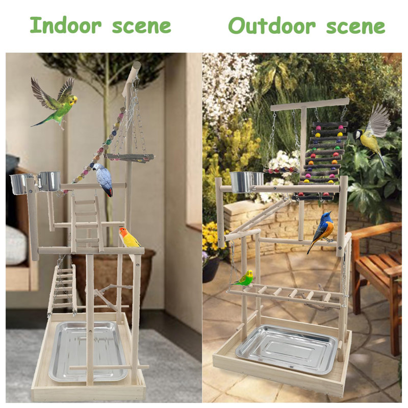ATCHISON 4 Layers Large Bird Playground 32" H Pet Parrot Playstand Gym ...
