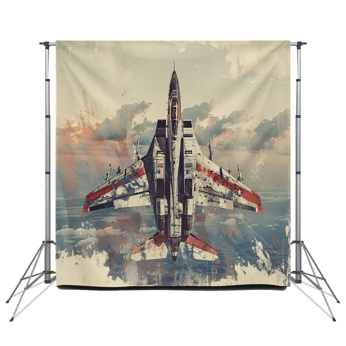 VisionDecor Jet Fighter Backdrop Aviation Large Flight Combat Photo ...