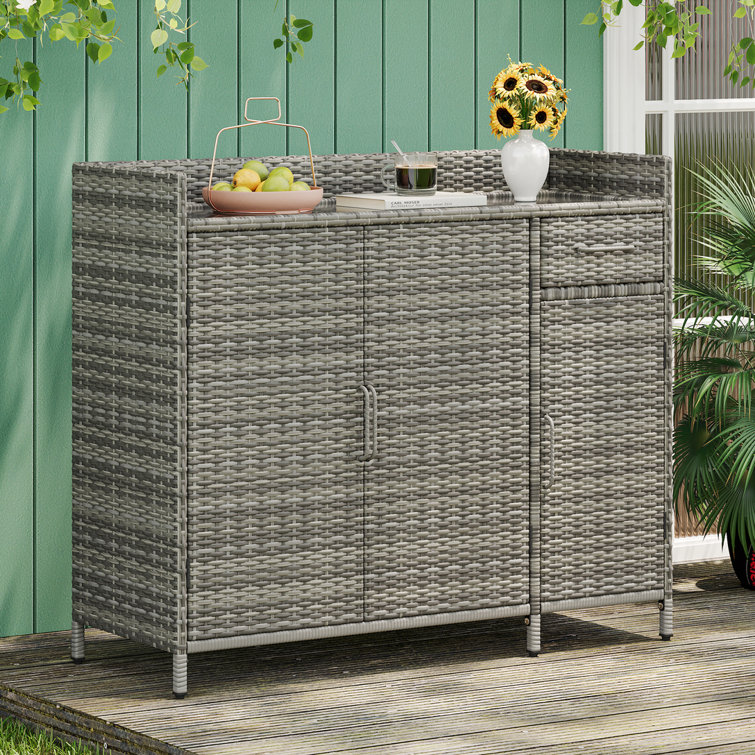 Latitude Run® 47.5"W Wicker Outdoor Storage Cabinet | Wayfair