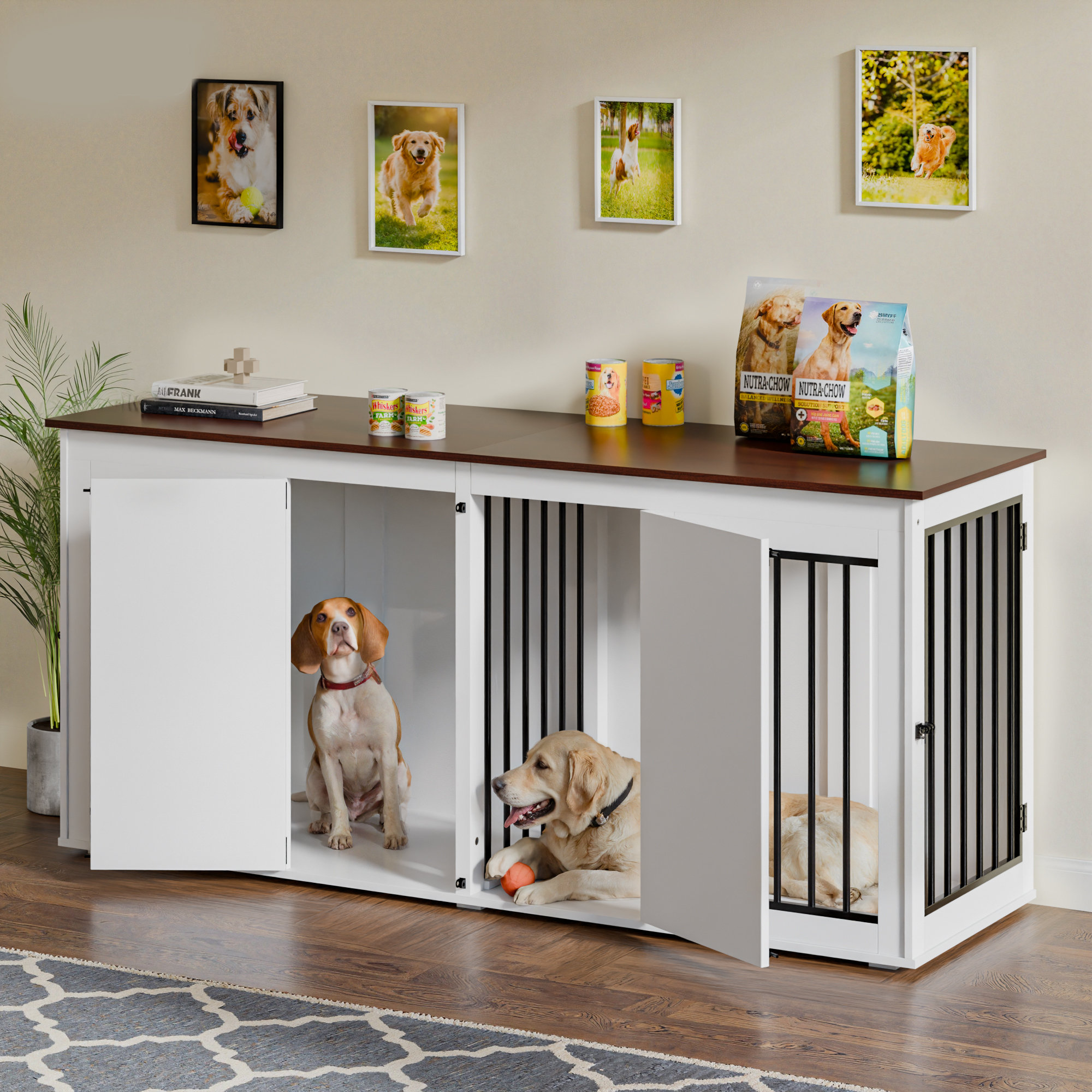 Tucker Murphy Pet™ 71" Large Dog Crate for 1 or 2 Dogs with Divider ...