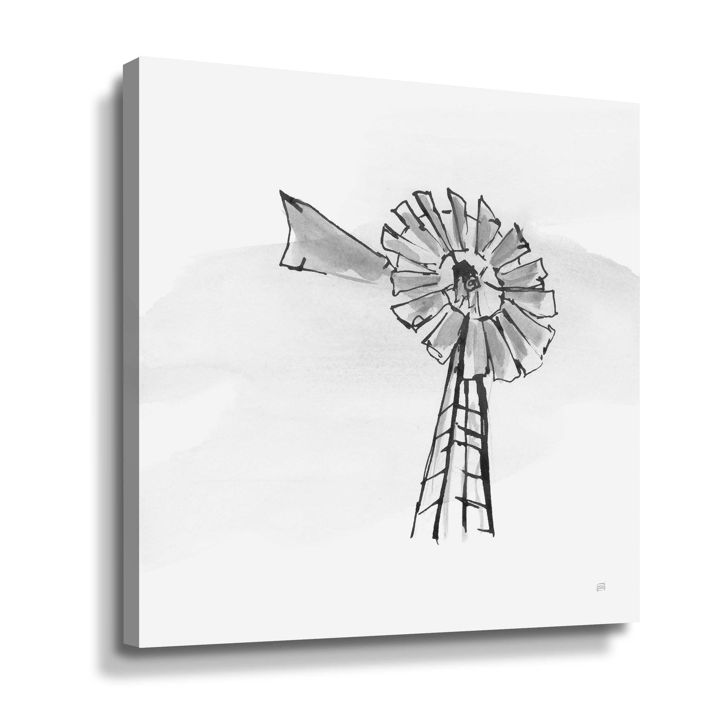 Winston Porter Windmill VII BW Gallery Wrapped - Wayfair Canada