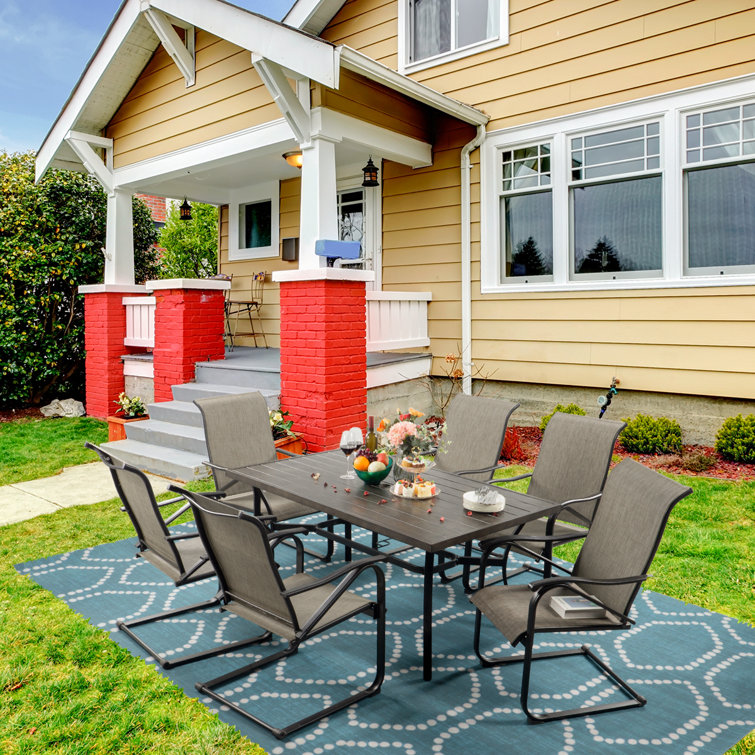 Canora Grey Dequavius 6 - Person Rectangular Outdoor Dining Set | Wayfair