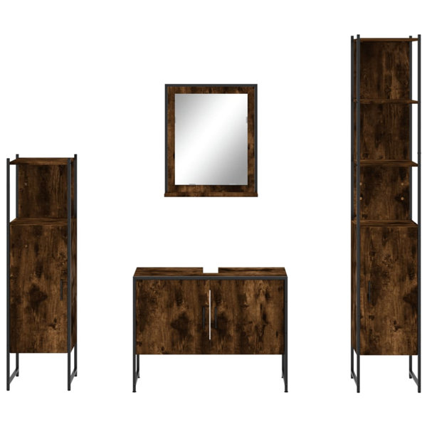 LoftDesigns 4-tlg. Badmöbel-Set Aceson mit Spiegel | Wayfair.de