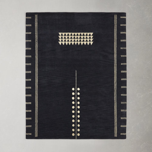 AllModern Sameer Hand Tufted Wool Navy/Sand Rug & Reviews | Wayfair