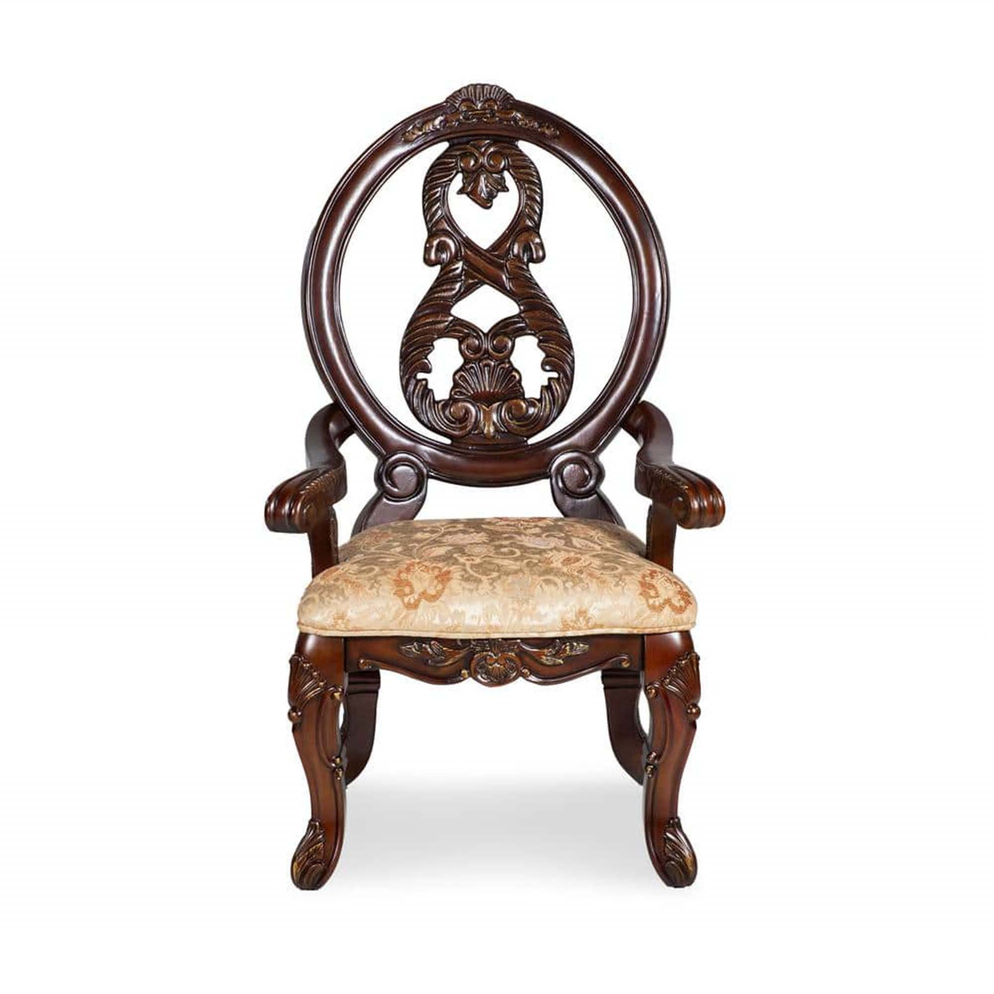 Bloomsbury Market Dolphy Traditional 2pcs Arm Chairs Fabric Seats With ...