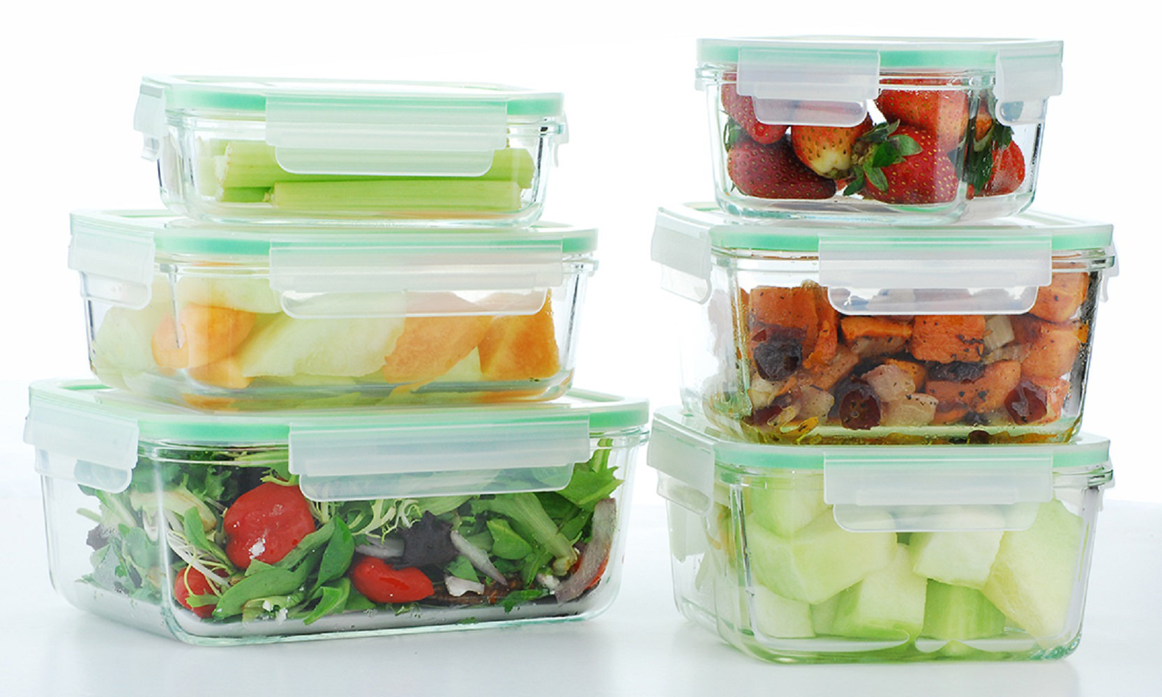 Kinetic GoGREEN Glassworks Oven Safe 6 Container Food Storage Set ...