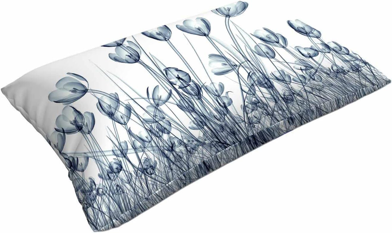 NEUTRALPOSTURE Rectangle Pillow Cover Watercolor Tulip Floral Field ...