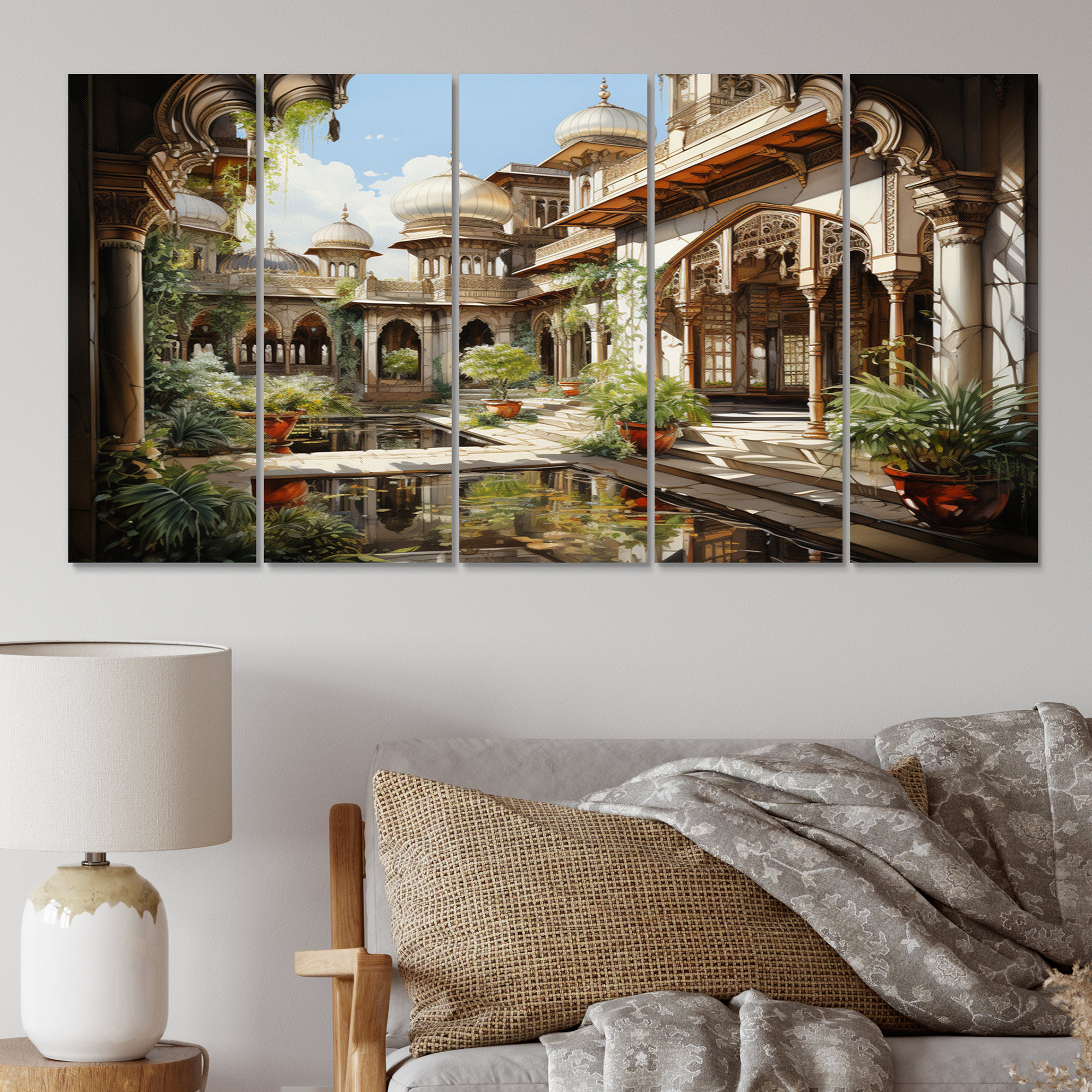 Design Art Indian Art Palace Splendor On Metal 5 Pieces Print | Wayfair