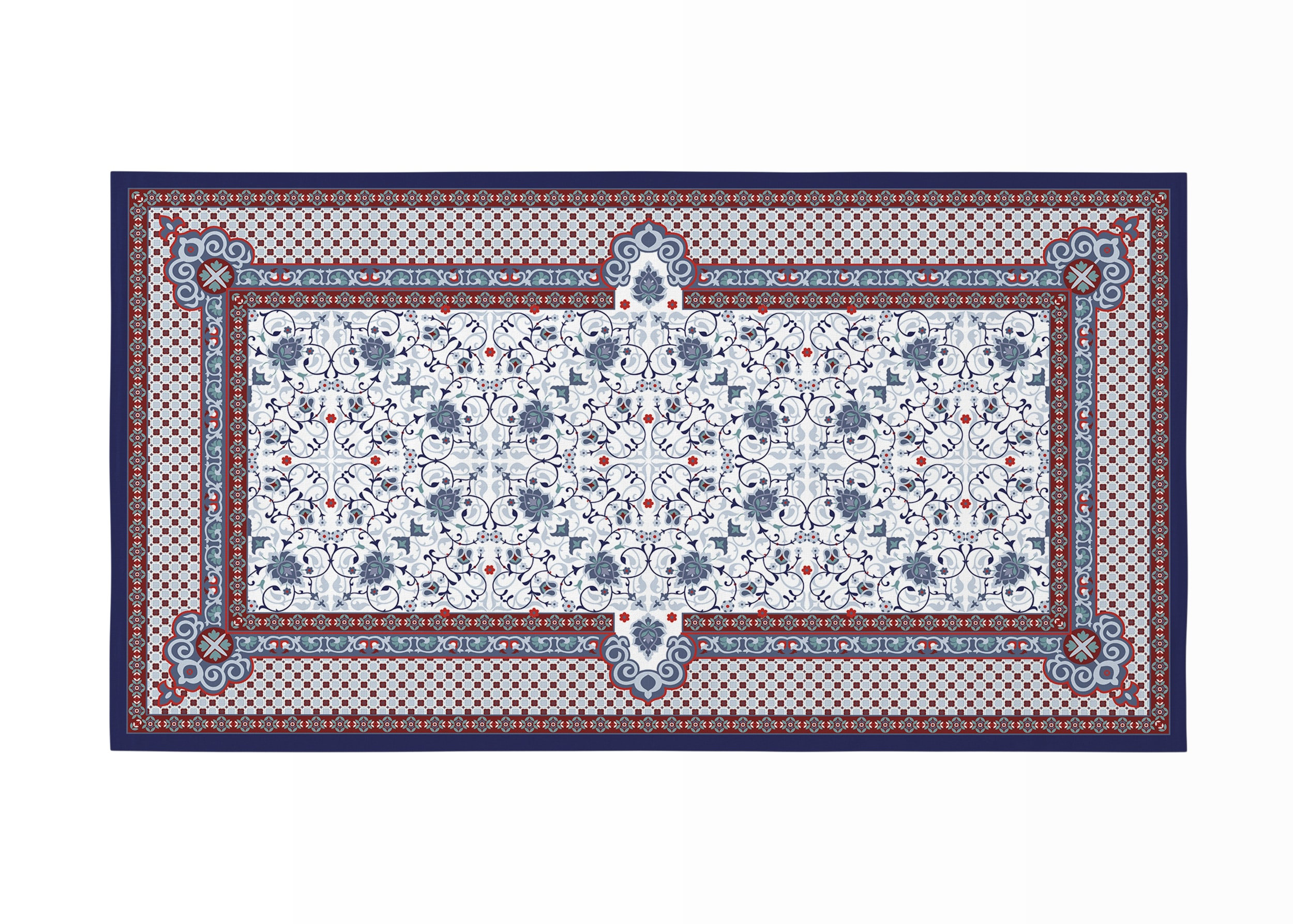 Bungalow Rose Red And Blue Mughal Majesty Dornier Rug 84x63 | Wayfair