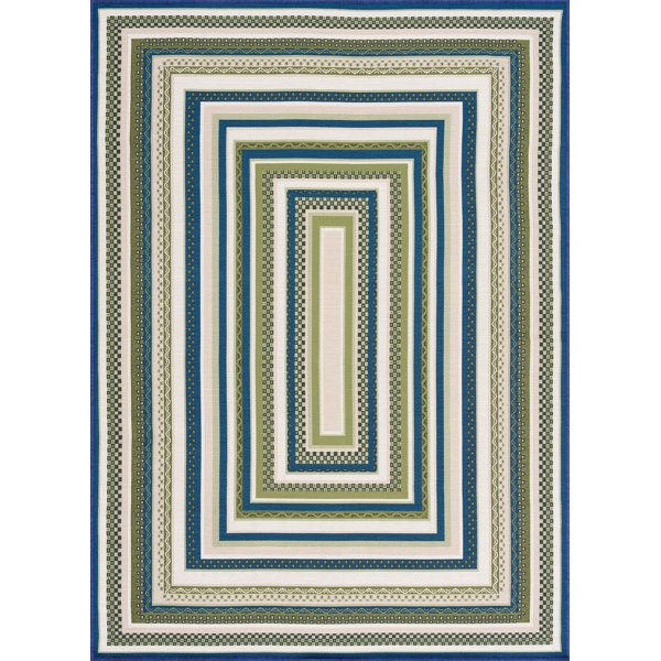 Ebern Designs Tintah Geometric Machine Woven Flatweave Rectangle 5'3" x ...