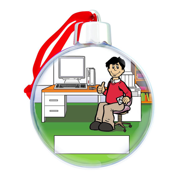 Printed Perfection Personalized Computer Lover - Male Christmas Bulb ...