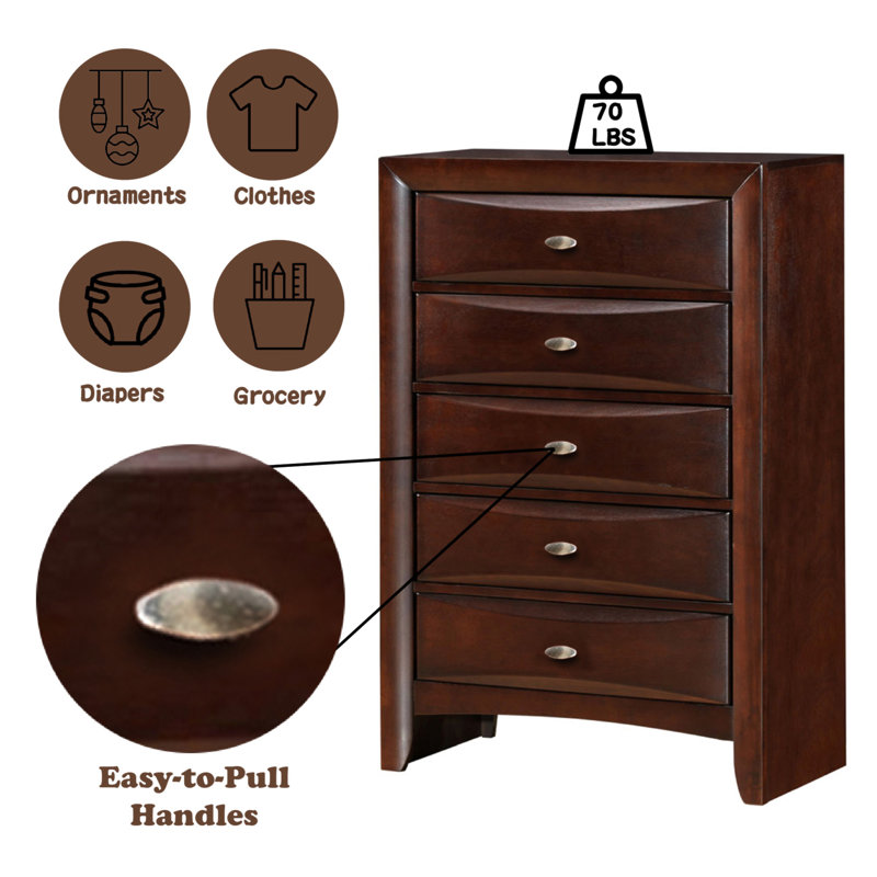 Alcott Hill® Ireland Espresso Finish Chest | Wayfair