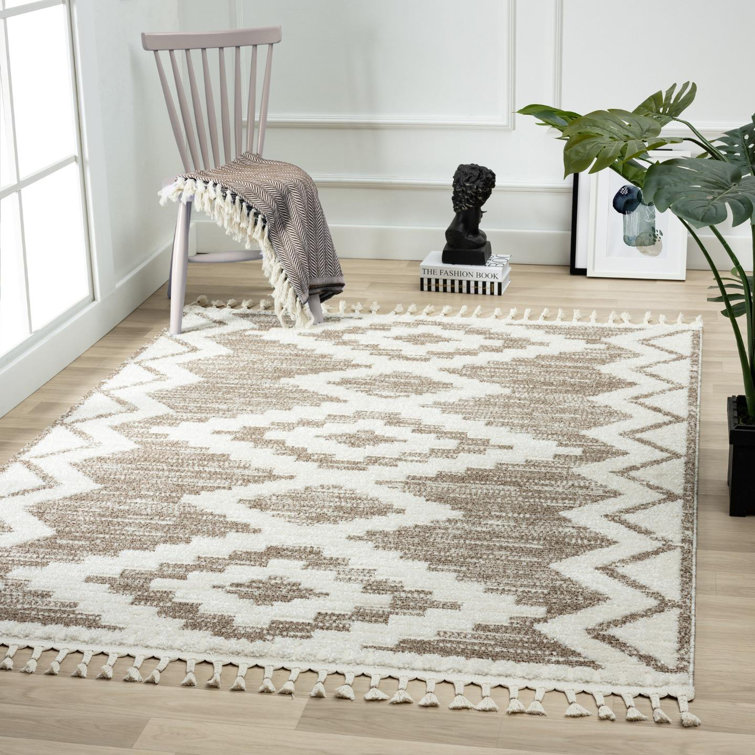 Steelside™ Lauri Southwestern Brown/White Area Rug & Reviews | Wayfair