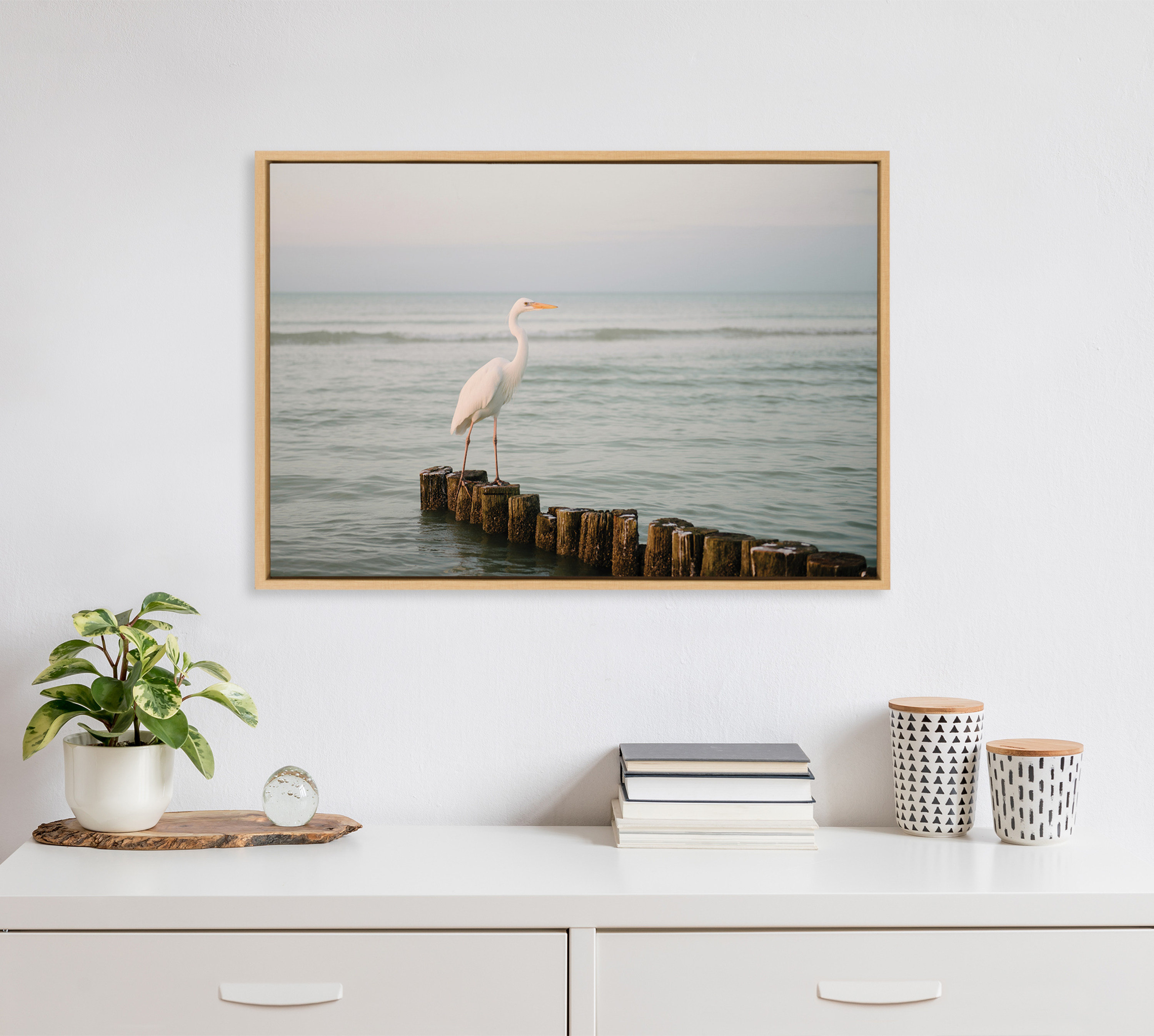 Beachcrest Home Corrales Ocean Beach Animal Bird Framed On Canvas by ...