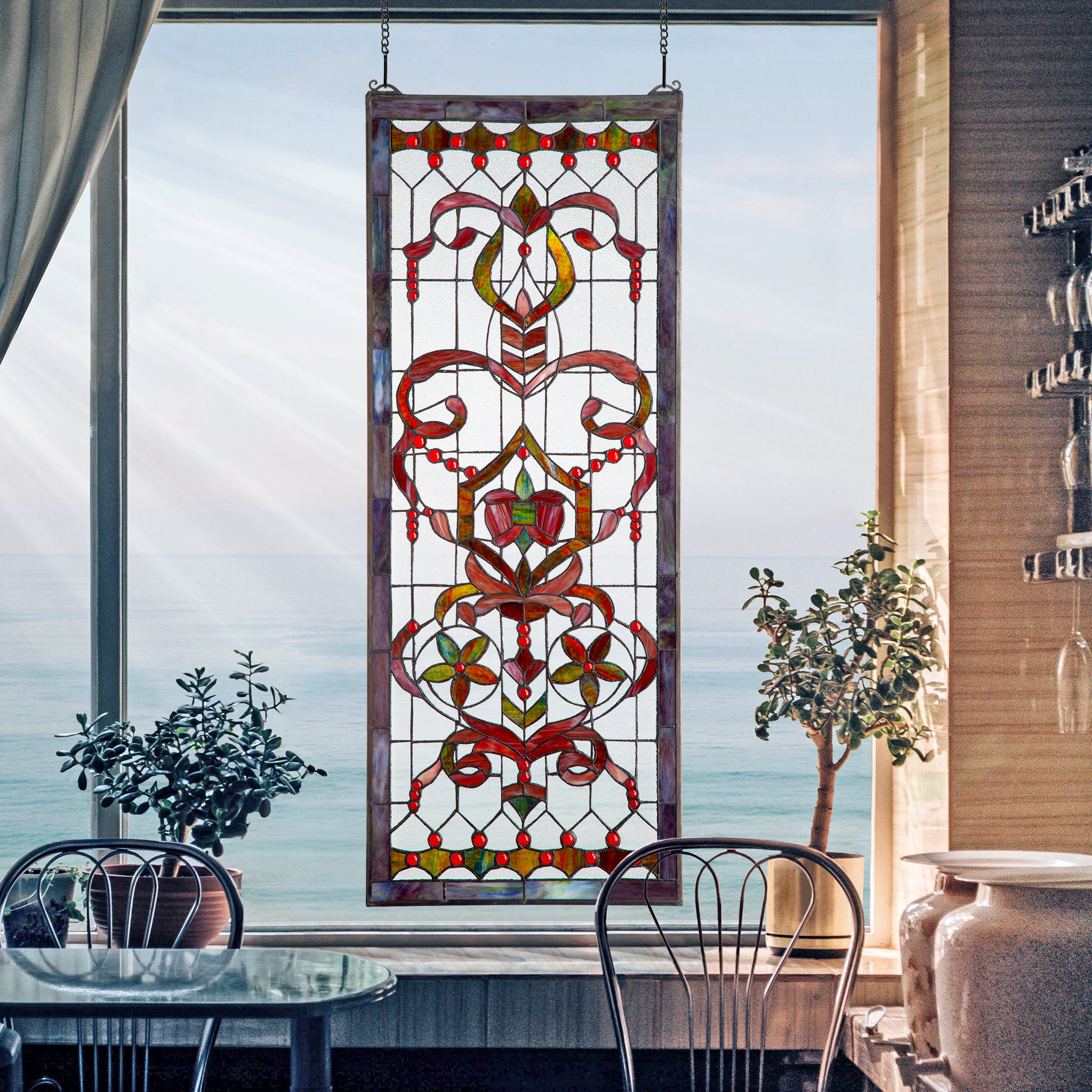 Design Toscano Delaney Manor Stained Glass Window & Reviews - Wayfair ...