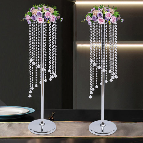 House of Hampton® Dnijah Metal And Crystal Flower Stand For Party ...