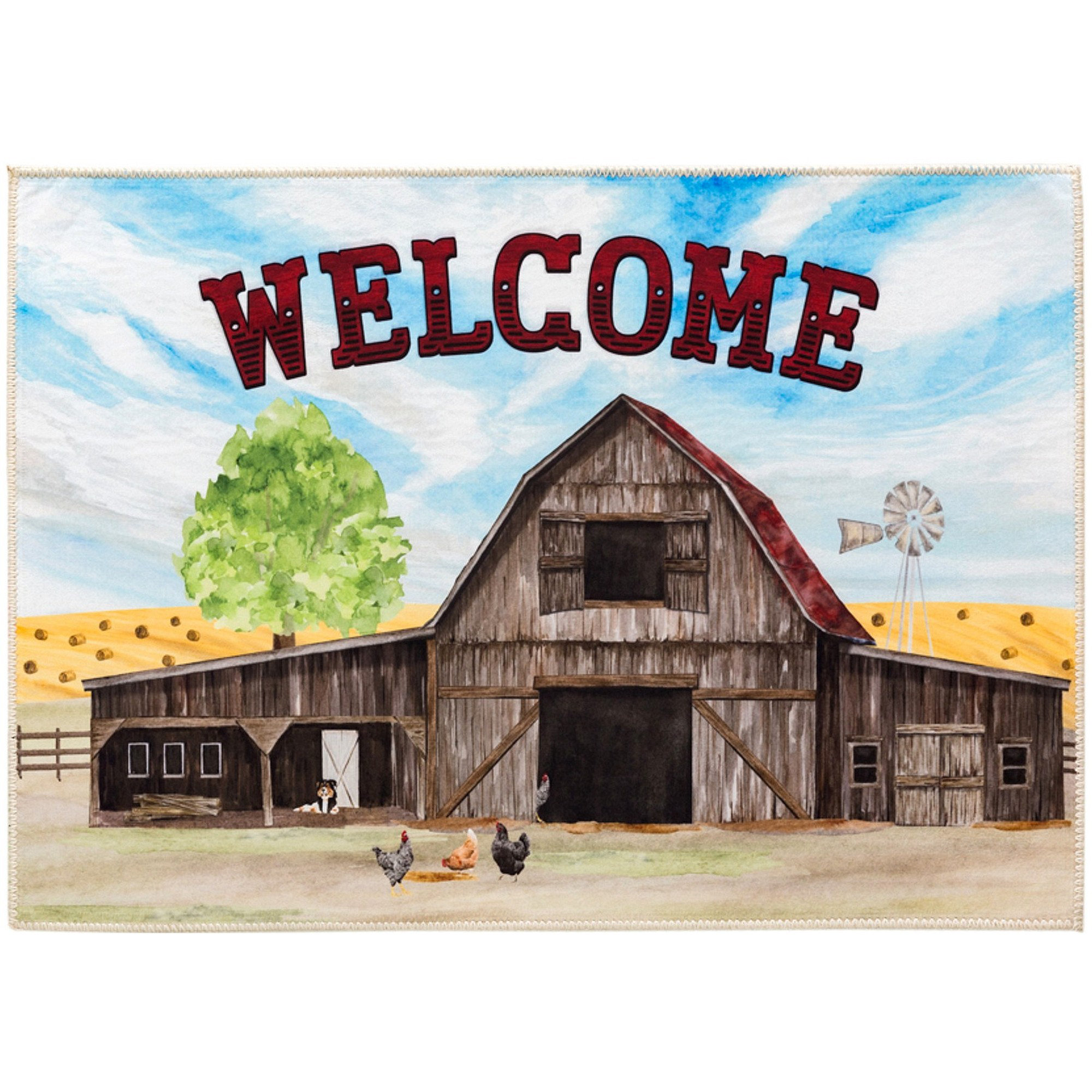 August Grove® Welcome To The Ranch Olivia's Home Accent Washable Rug 22 ...